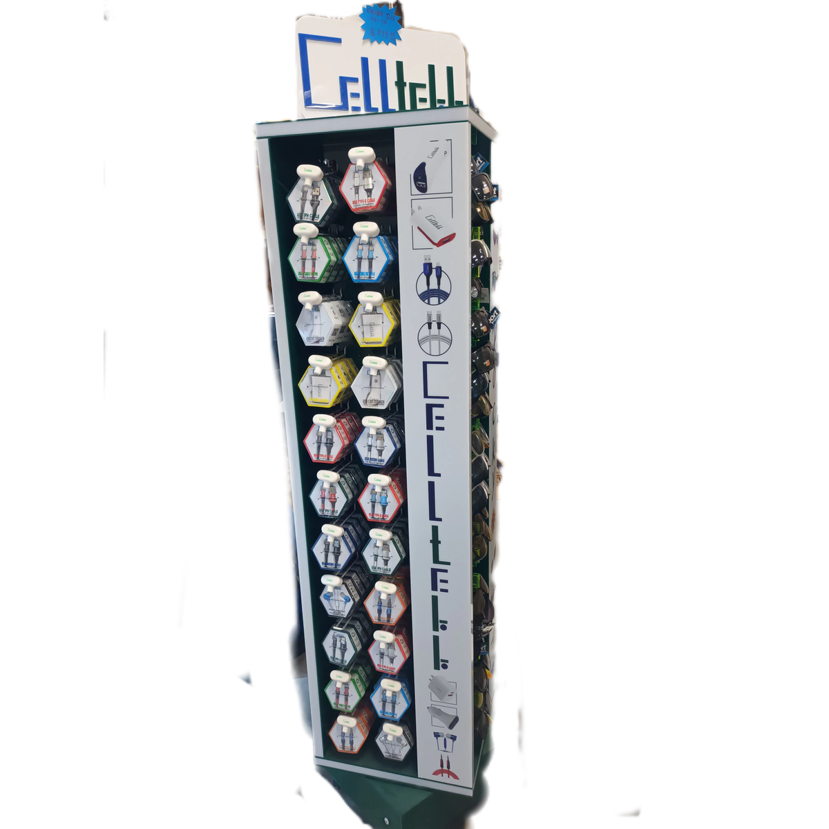 CELLTEK CHARGER AND SUNGLASS DISPLAY 241CT — ANG Wholesale